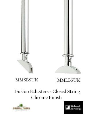 Fusion Balusters – Closed String Chrome Finish | Chiltern Timber