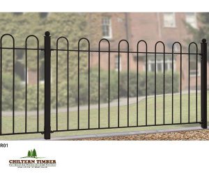 Court Hoop Top Metal Fence Panel | Chiltern Timber