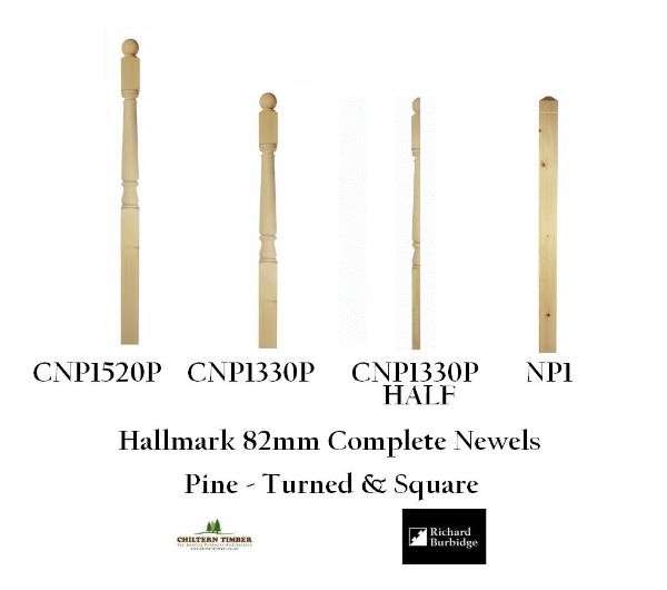 Hallmark Pine Newels 82mm Complete Newels | Chiltern Timber