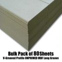V Grooved Profiled Bulk Packs of 80 UN-PRIMED MDF Long Groove Wall ...