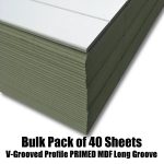 V Grooved Profiled Bulk Packs of 40 PRIMED MDF Long Groove Wall ...