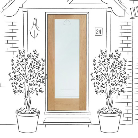 External Door – Oak Dowelled Pattern 10 with Clear glass | Chiltern Timber
